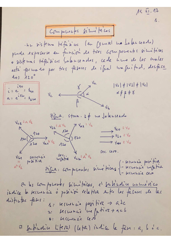 (PDF) Componentes simétricas (apuntes JG)