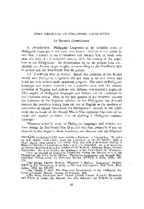 (PDF) SOME PROBLEMS IN PHILIPPINE LINGUISTICS