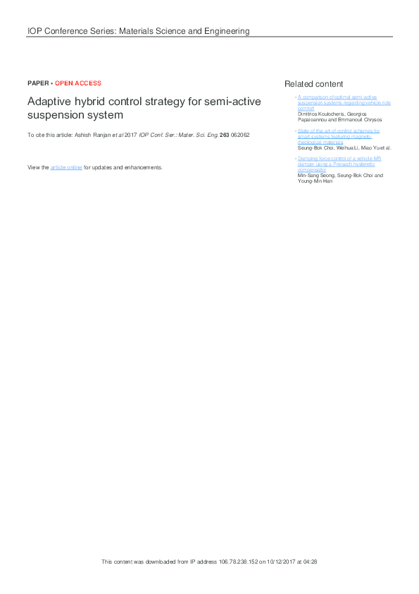 (PDF) Adaptive hybrid control strategy for semi-active suspension system