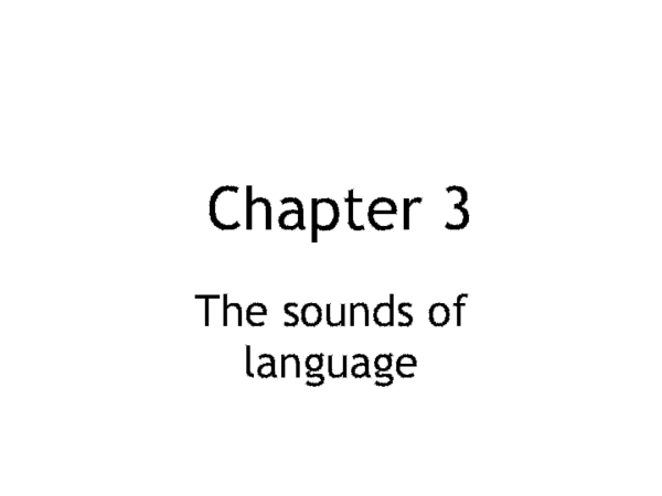 (PDF) The sounds of language