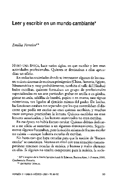 (PDF) Leer y escribir en un mundo cambiante