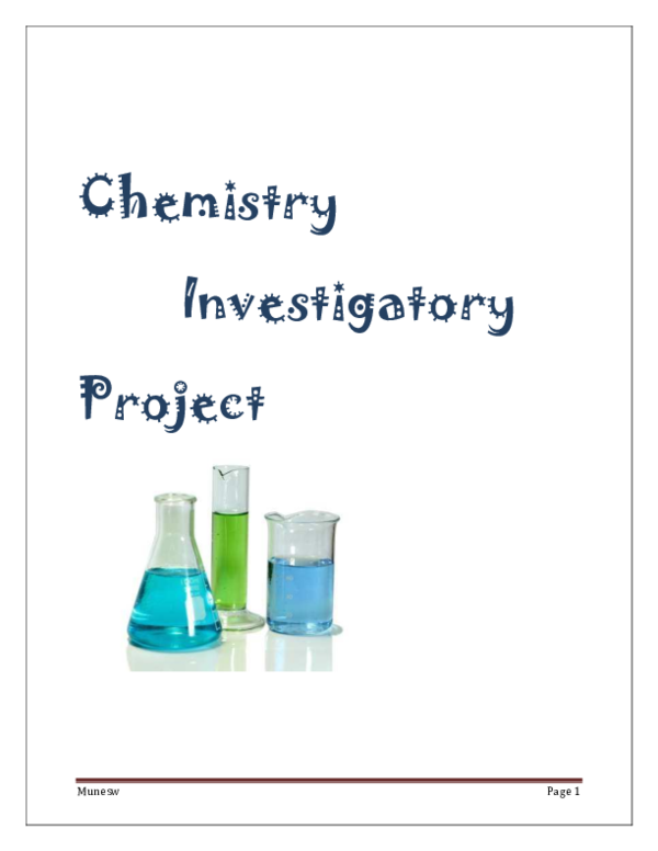 (PDF) Chemistry Investigatory Project