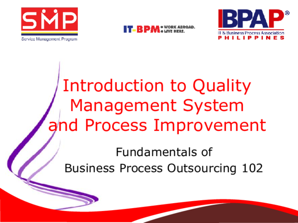 (PDF) Introduction to Quality Management System and Process Improvement