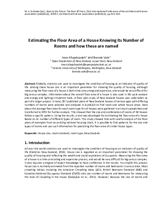 (PDF) Estimating the Floor Area of a House Knowing its Number of Rooms ...