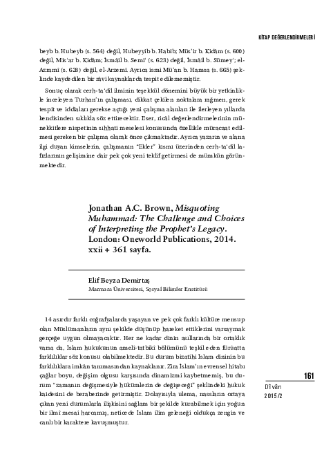 (PDF) Misquoting Muhammad The Challenge and Choices of Interpreting the ...