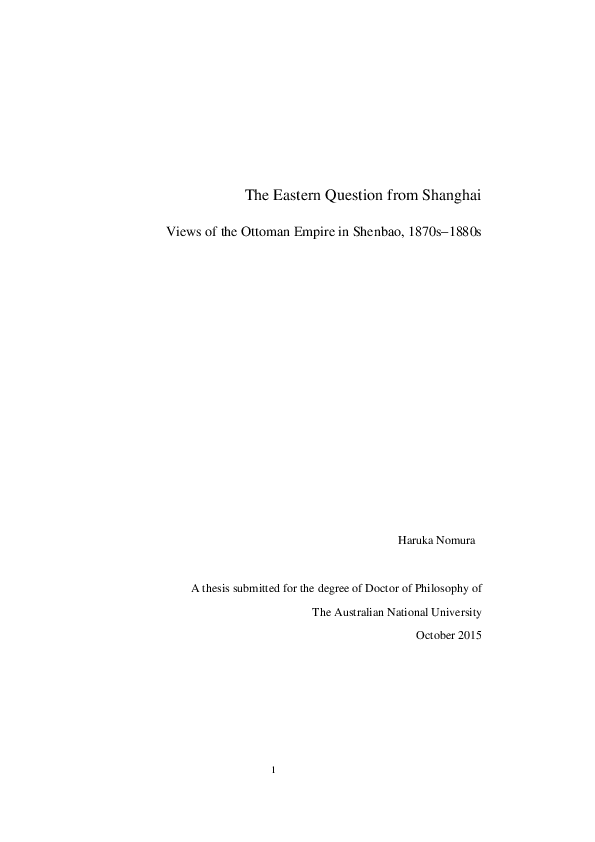 (PDF) The Eastern Question from Shanghai: Views of the Ottoman Empire ...