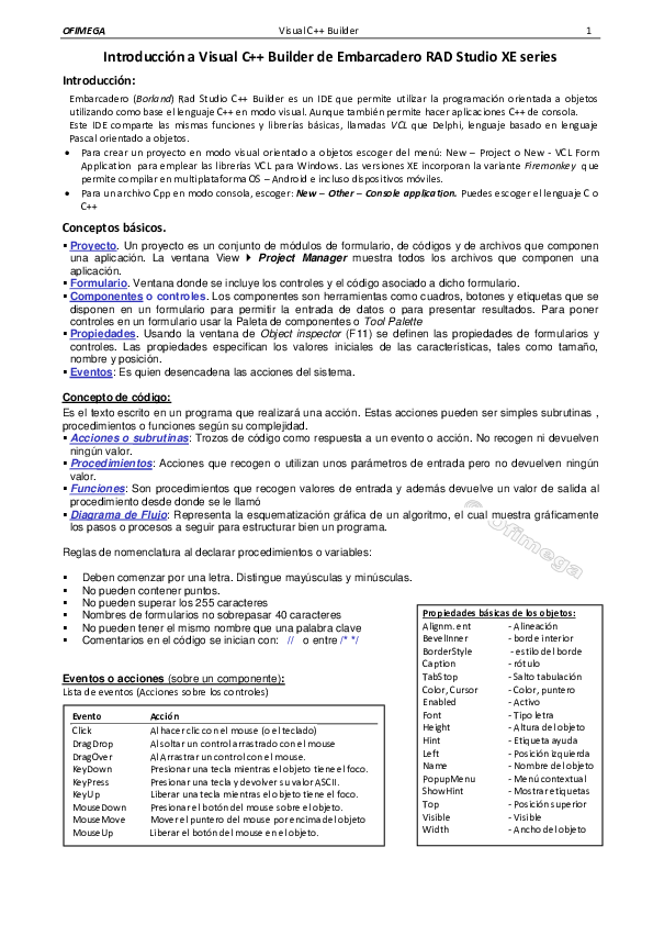 (PDF) Introducción a Visual C++ Builder de Embarcadero RAD Studio XE series