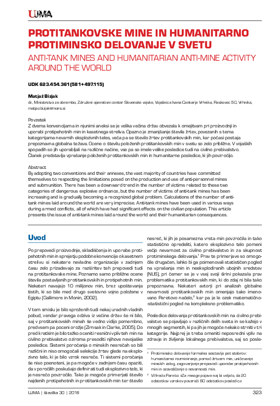 (PDF) ANTI-TANK MINES AND HUMANITARIAN ANTI-MINE ACTIVITY AROUND THE WORLD