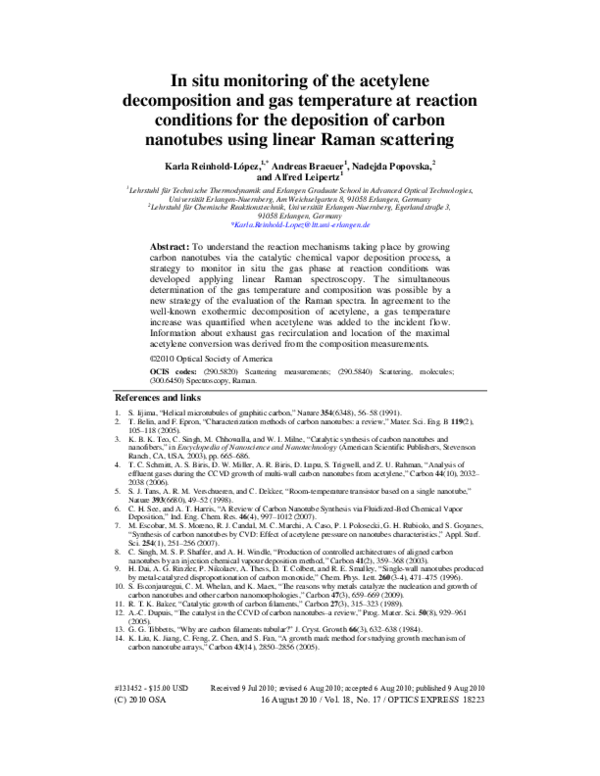 (PDF) In situ monitoring of the acetylene decomposition and gas ...