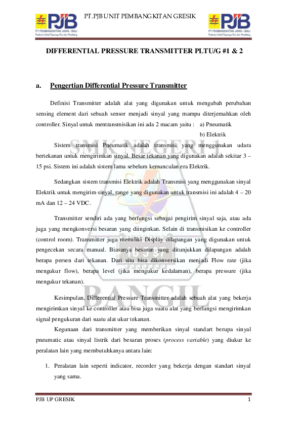 (PDF) Differential Pressure Transmitter