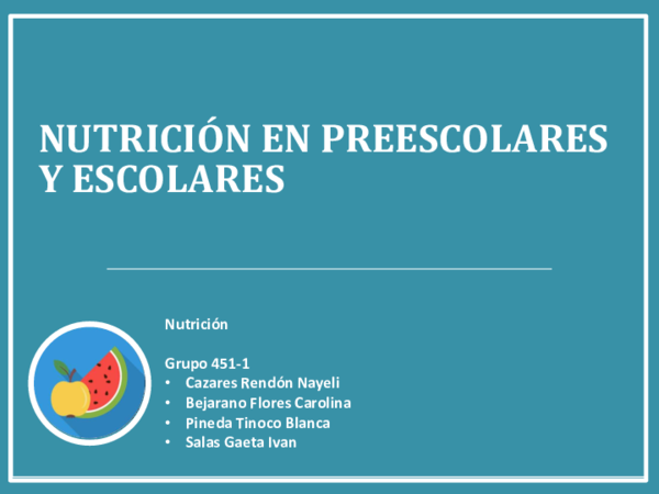 (PDF) NUTRICIÓN EN PREESCOLARES Y ESCOLARES