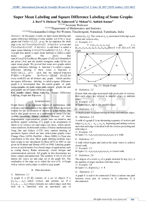 (PDF) Super Mean Labeling and Square Difference Labeling of Some Graphs
