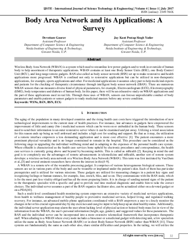 (PDF) Body Area Network and its Applications: A Survey