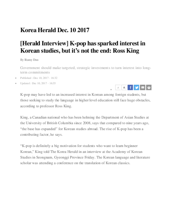(PDF) K-pop has sparked interest in Korean studies, but it's not the ...