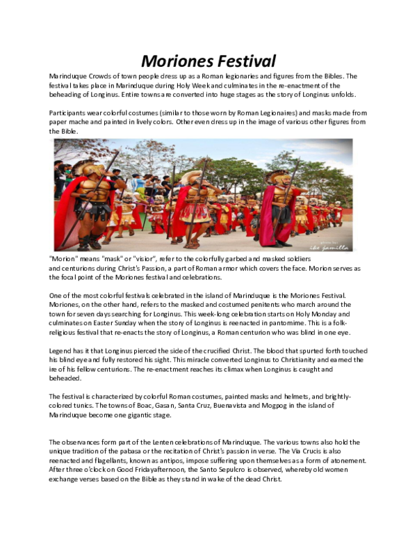 (DOC) Moriones Festival