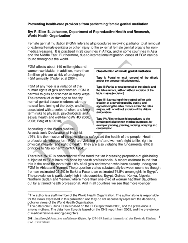 (PDF) Combatting FGM in Healthcare Settings