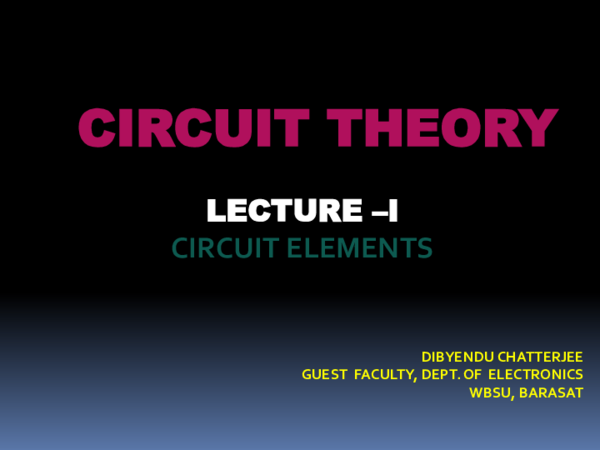 Ppt Circuit Elements Lecture 1 Pptx