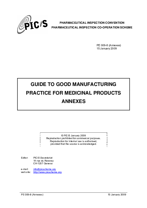 (PDF) PHARMACEUTICAL INSPECTION CONVENTION PHARMACEUTICAL INSPECTION CO ...