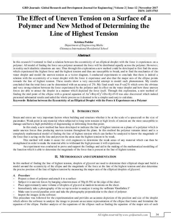 (PDF) The Effect of Uneven Tension on a Surface of a Polymer and New ...