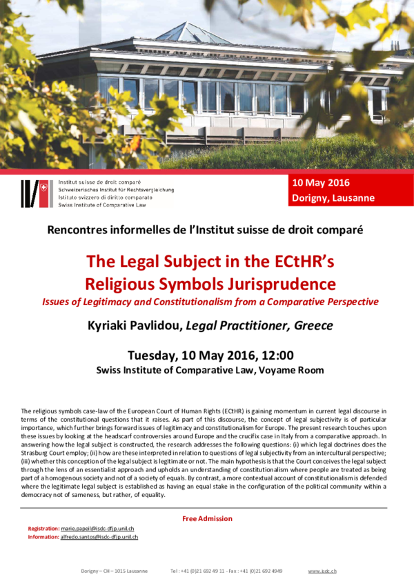 (PDF) The Legal Subject in the ECtHR's Religious Symbols Jurisprudence ...