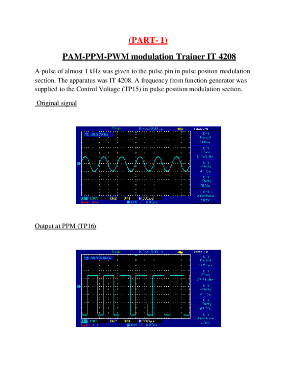 (DOC) PART-1) PAM-PPM-PWM modulation Trainer IT 4208
