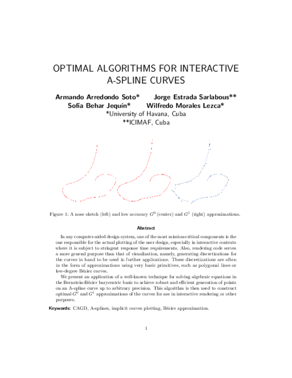 Pdf Optimal Algorithms For Interactive A Spline Curves
