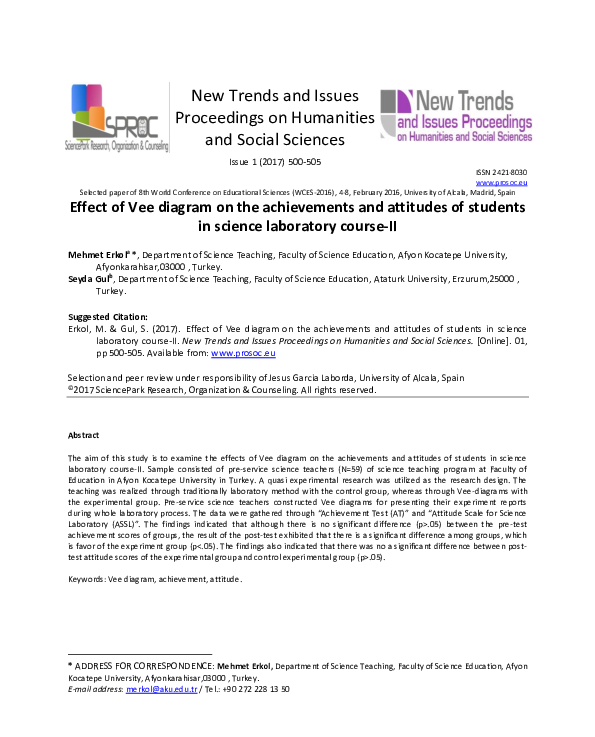 (PDF) Effect of Vee diagram on the achievements and attitudes of ...