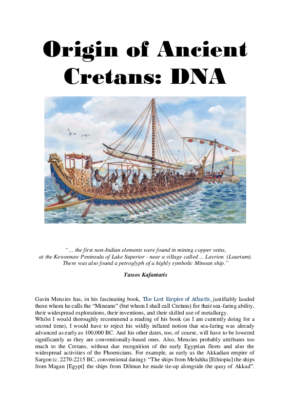 (DOC) Origin of Ancient Cretans: DNA