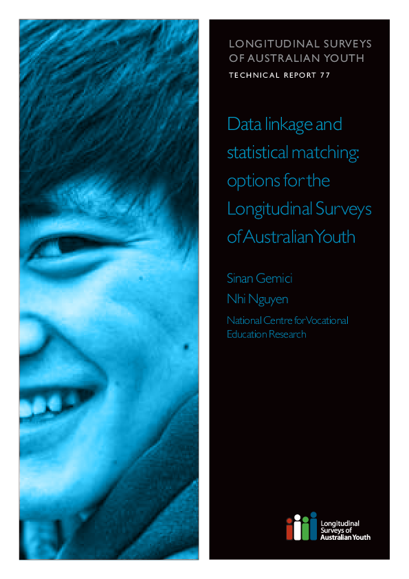 (PDF) Data linkage and statistical matching: options for the Longitudinal Surveys of Australian ...
