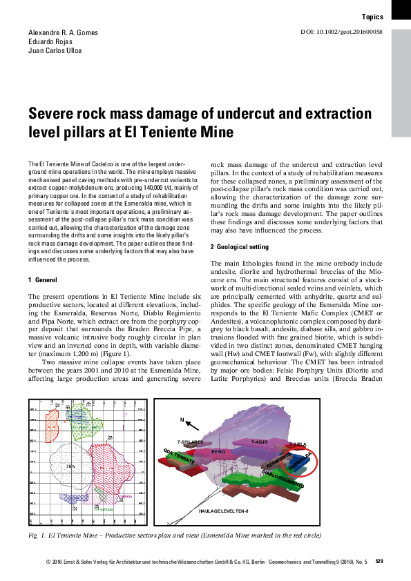 (PDF) Severe rock mass damage of undercut and extraction level pillars ...