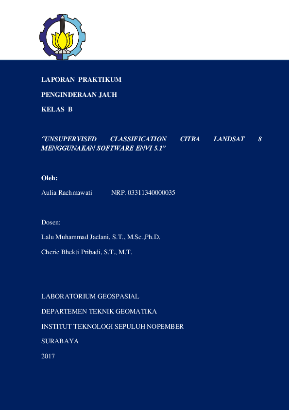 (PDF) UNSUPERVISED CLASSIFICATION LANDSAT 8 USING ENVI