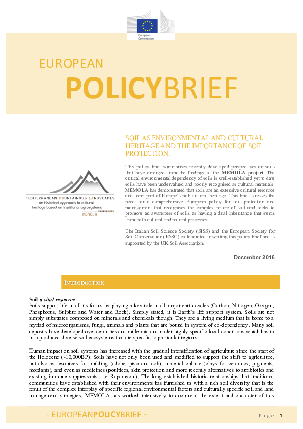 (PDF) European Policy Brief - Soil