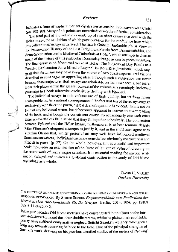 (PDF) Review of Seiichi Suzuki (2014) The Meters of Old Norse Eddic Poetry
