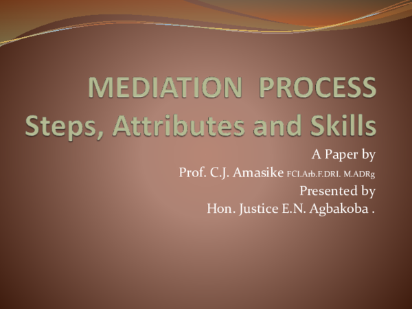 (PPT) MEDIATION PROCESS final