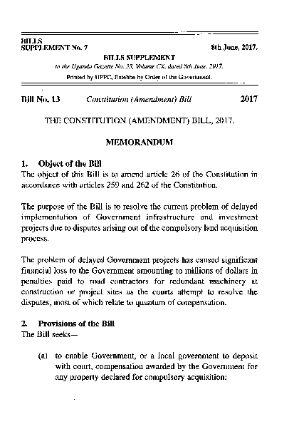 (PDF) The Constitutional Amendment Bill 2017