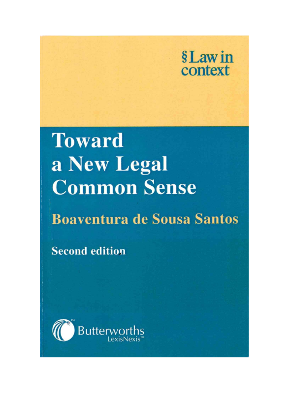 (PDF) Toward a New Legal Common Sense. Law, globalization, and emancipation