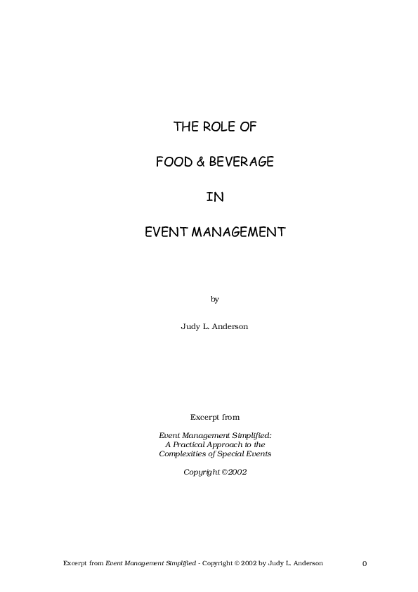 Excerpt from Event Management Simplified - Event Management Simplified ...