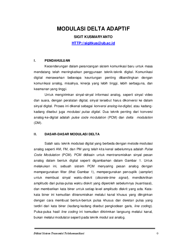 (DOC) MODULASI DELTA ADAPTIF