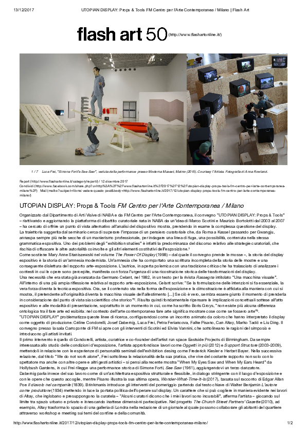 (PDF) UTOPIAN DISPLAY: Props & Tools - FM Centro per l’Arte ...