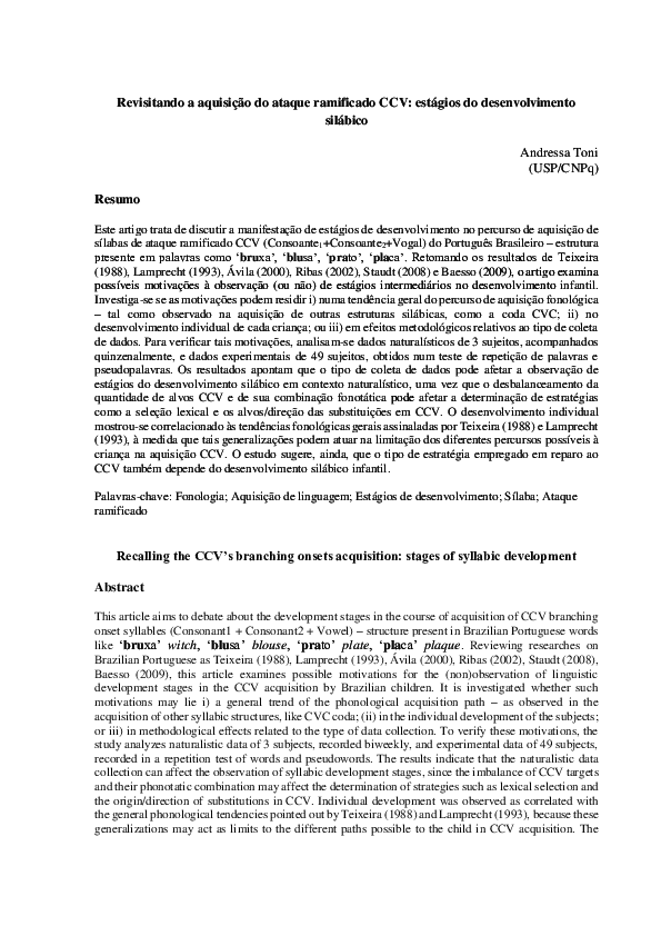 (PDF) Revisitando a aquisição do ataque ramificado CCV: estágios do ...