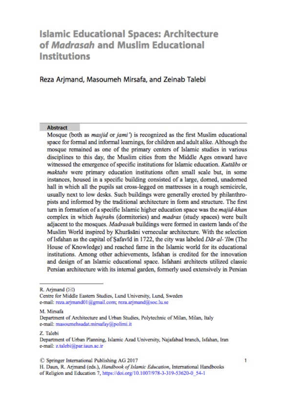 (PDF) Islamic Educational Spaces: Architecture of Madrasah and Muslim ...