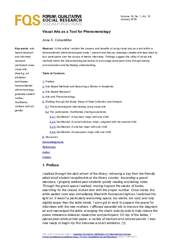 (PDF) Visual Arts as a Tool for Phenomenology