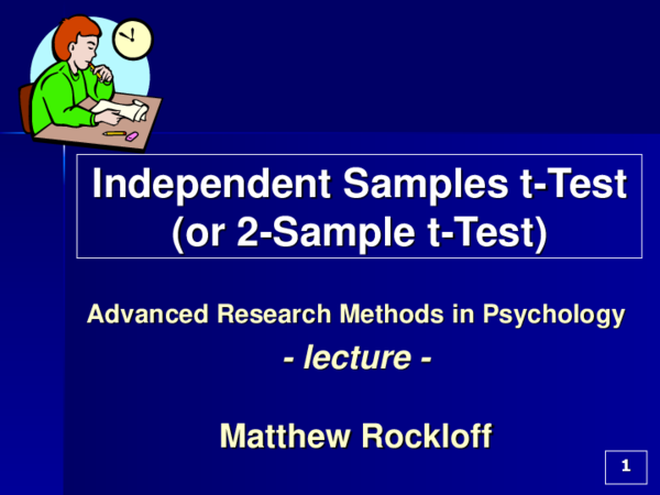 (PPT) A Independent Sample t-Test