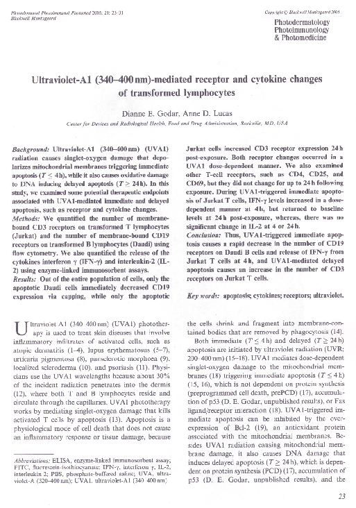 (PDF) Ultraviolet-AI (340-400 nm)-mediated receptor and cytokine ...