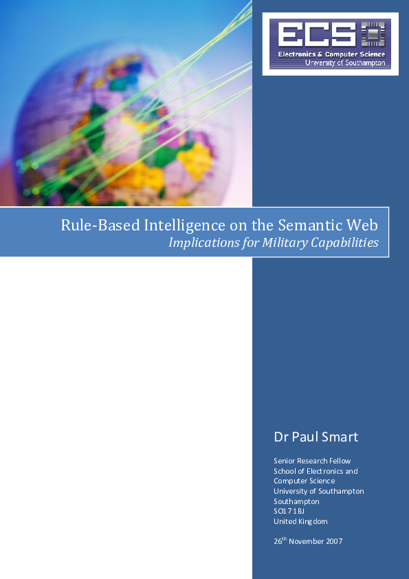 (PDF) Rule-Based Intelligence on the Semantic Web: Implications for Military Capabilities | Paul ...