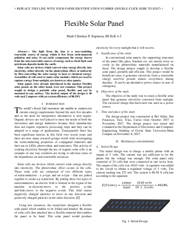 (DOC) Flexible Solar Panel