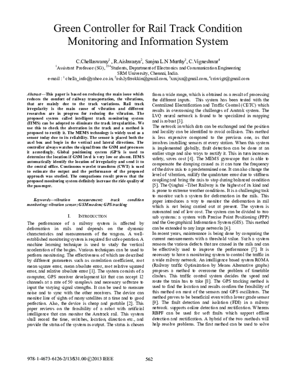 (PDF) Green Controller for Rail Track Condition Monitoring and Information System