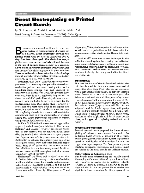 (PDF) Direct Electroplating on Printed Circuit Boards