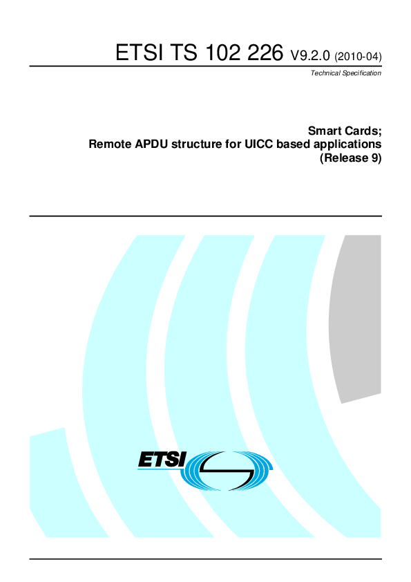 (PDF) Smart Cards; Remote APDU structure for UICC based applications ...