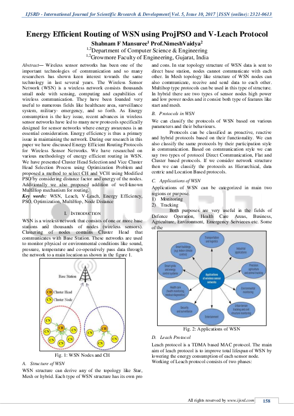 (PDF) Energy Efficient Routing of WSN using ProjPSO and V-Leach ...